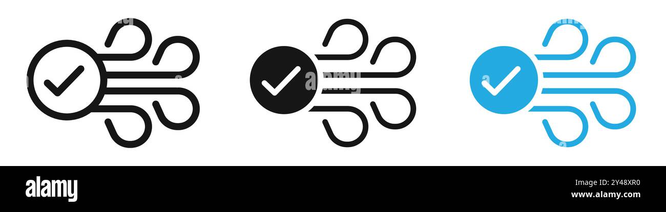 Clean Air Icon vector line logo mark or symbol set collection outline ...