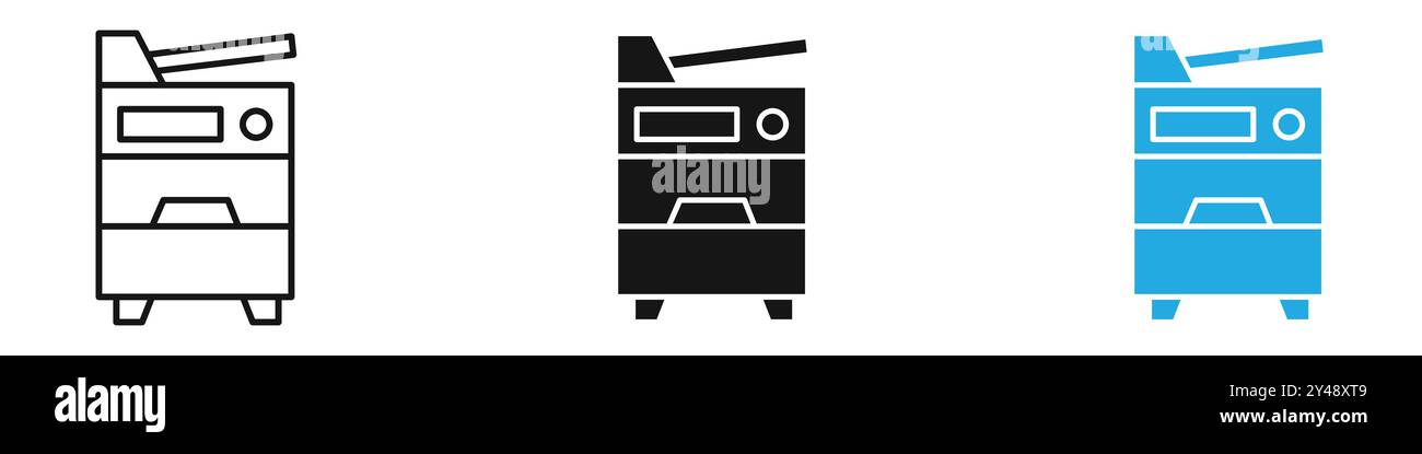 Copy Machine Icon vector line logo mark or symbol set collection ...