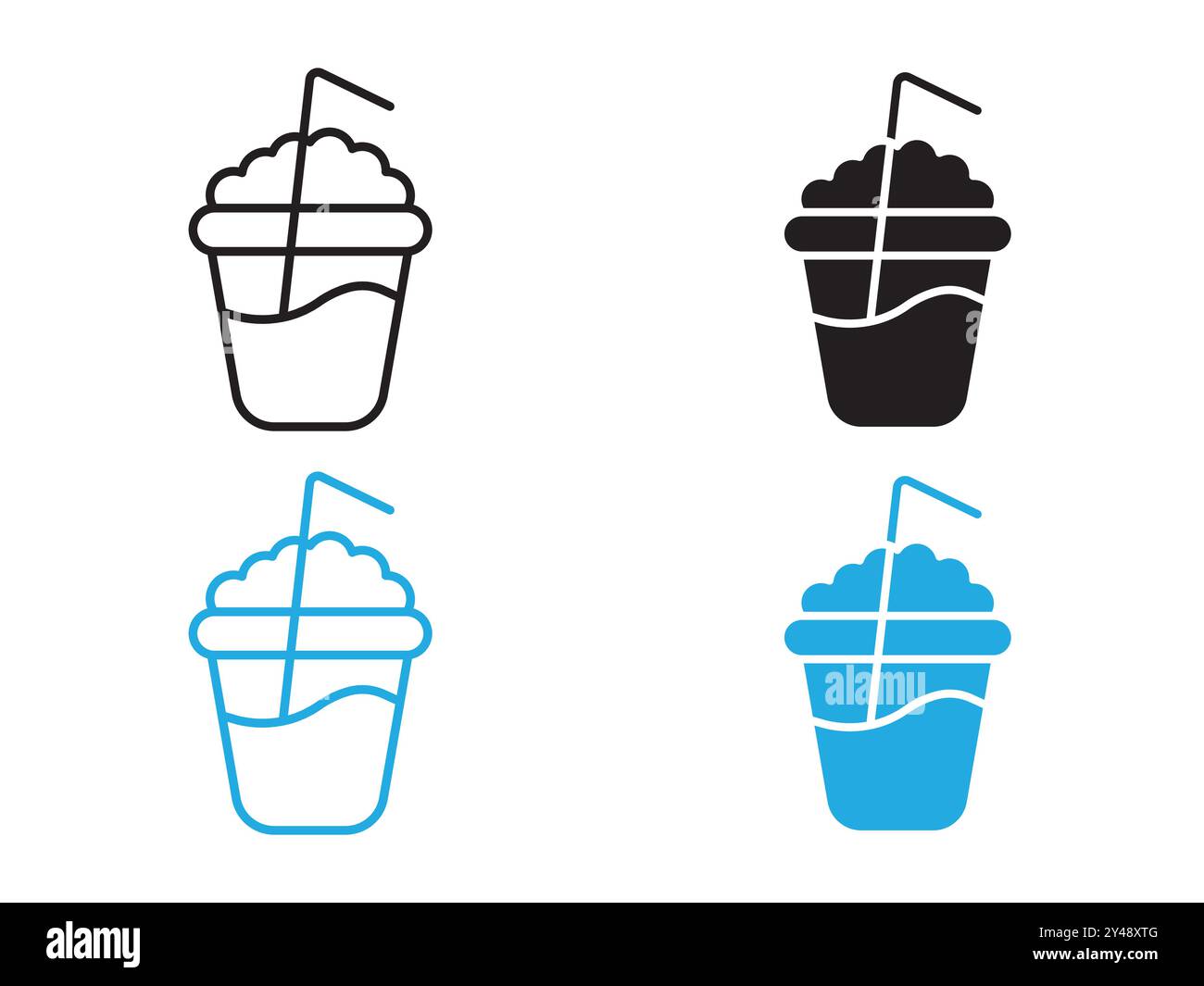 Milk shake icon vector line logo mark or symbol set collection outline ...