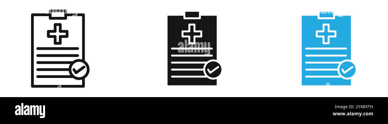 Medical report icon vector line logo mark or symbol set collection ...