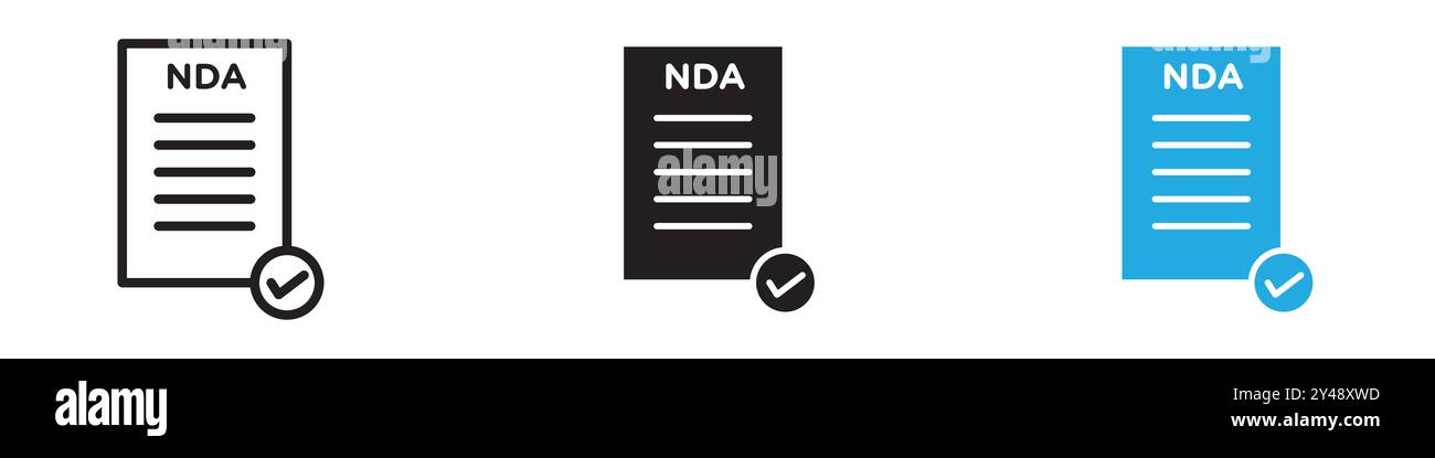 NDA icon vector line logo mark or symbol set collection outline style ...