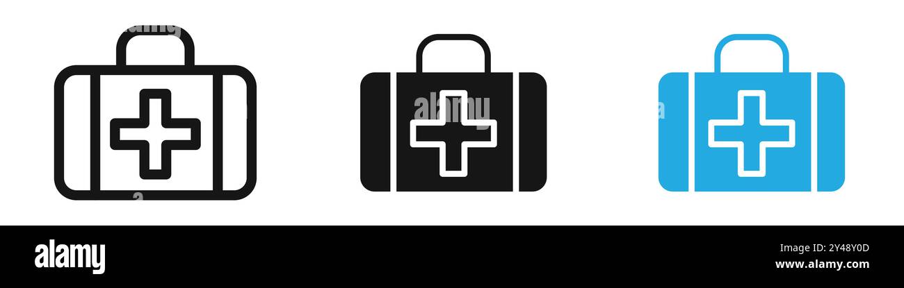 First aid box icon vector line logo mark or symbol set collection ...