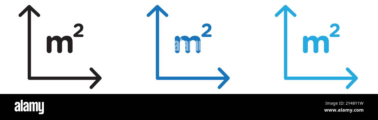 Square Meter icon vector line logo mark or symbol set collection ...