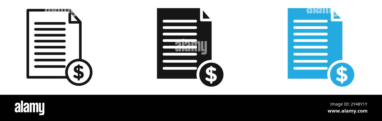 Invoice icon vector line logo mark or symbol set collection outline ...