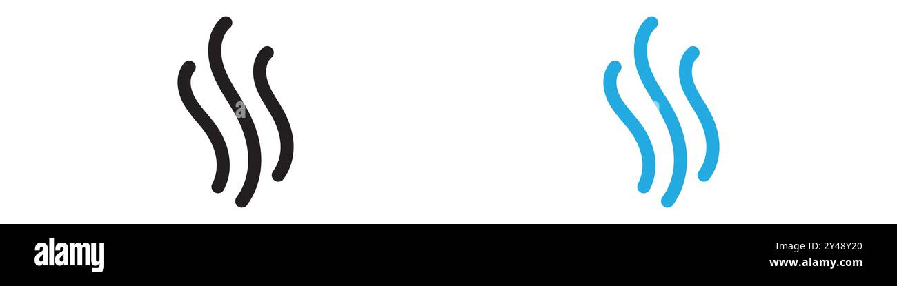 Smoke steam icon vector line logo mark or symbol set collection outline ...