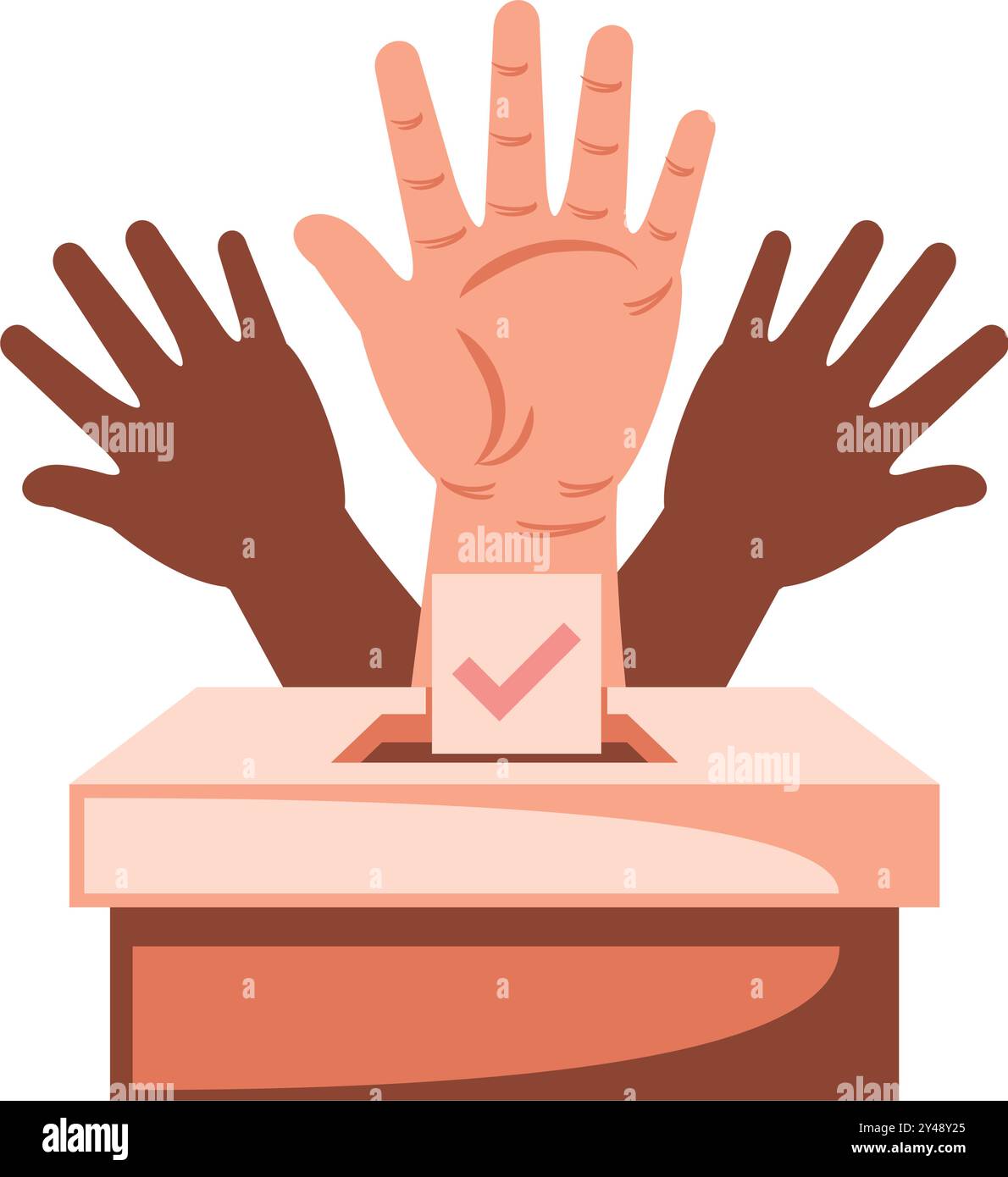 voting box with citizen hands Stock Vector Image & Art - Alamy