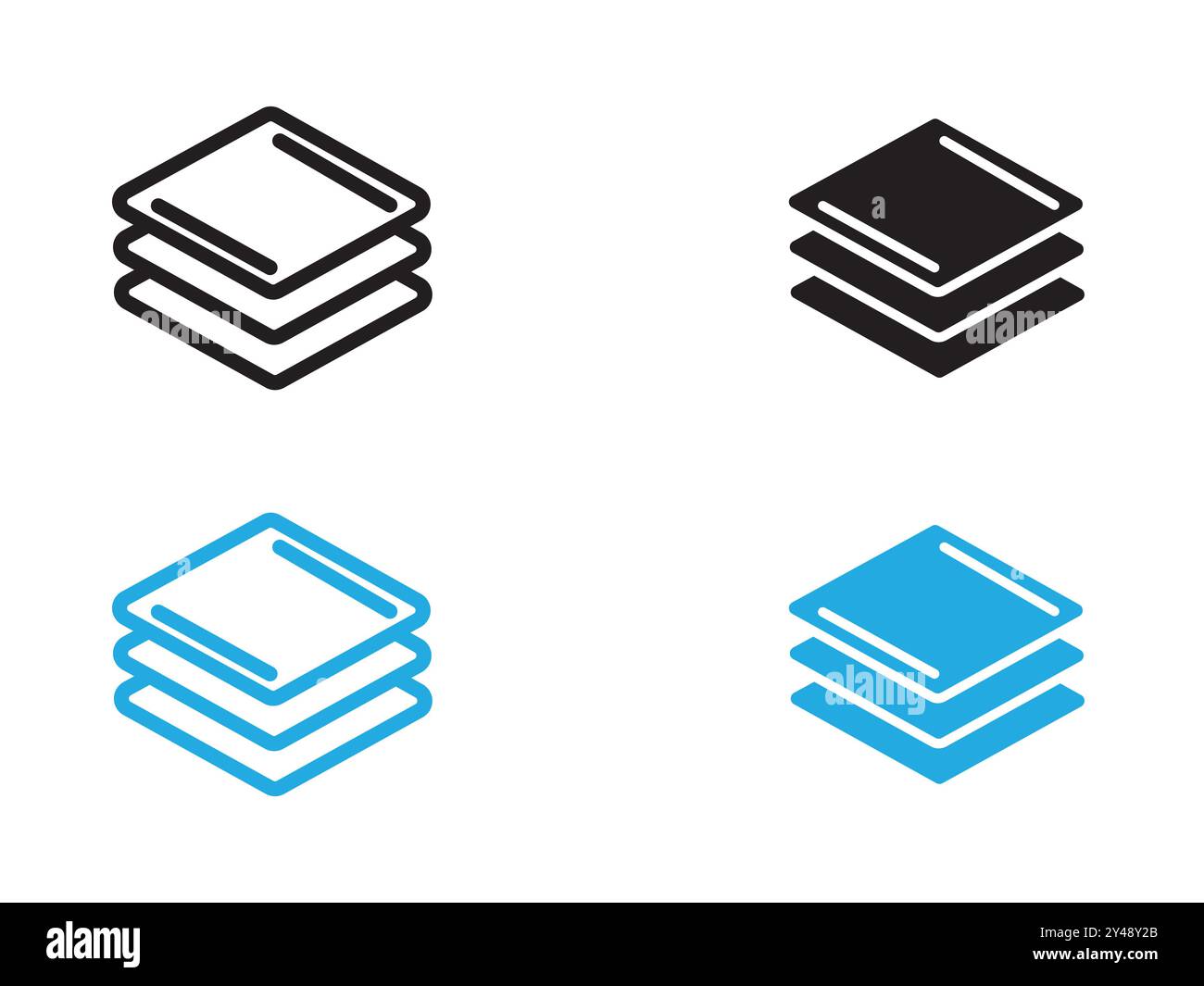 Layers Icon Vector Line Logo Mark Or Symbol Set Collection Outline Style Stock Vector Image