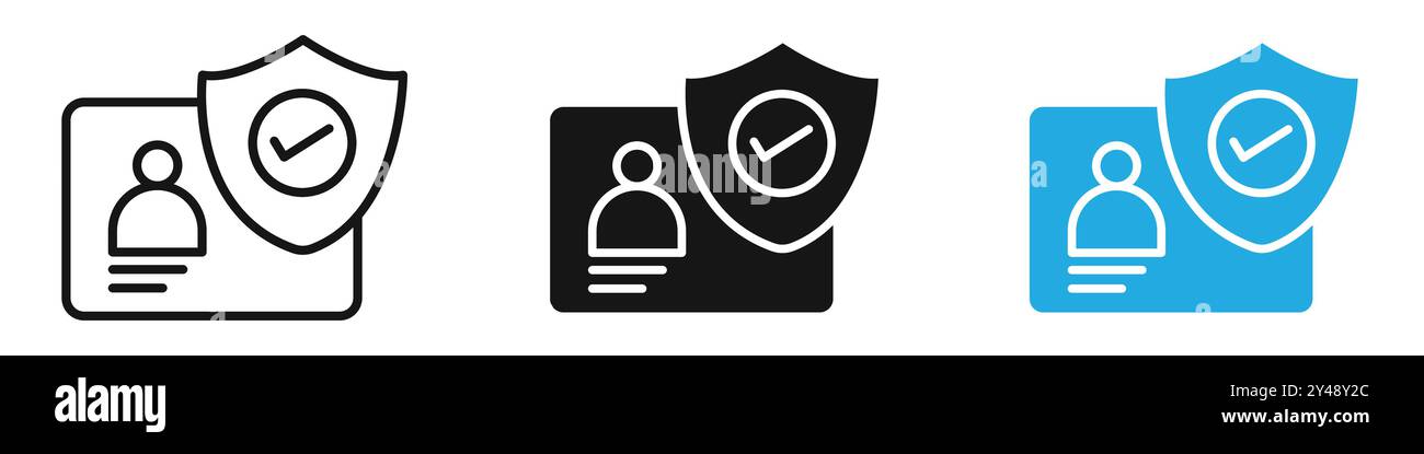 KYC icon vector line logo mark or symbol set collection outline style ...