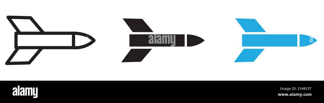 Missile icon vector line logo mark or symbol set collection outline ...