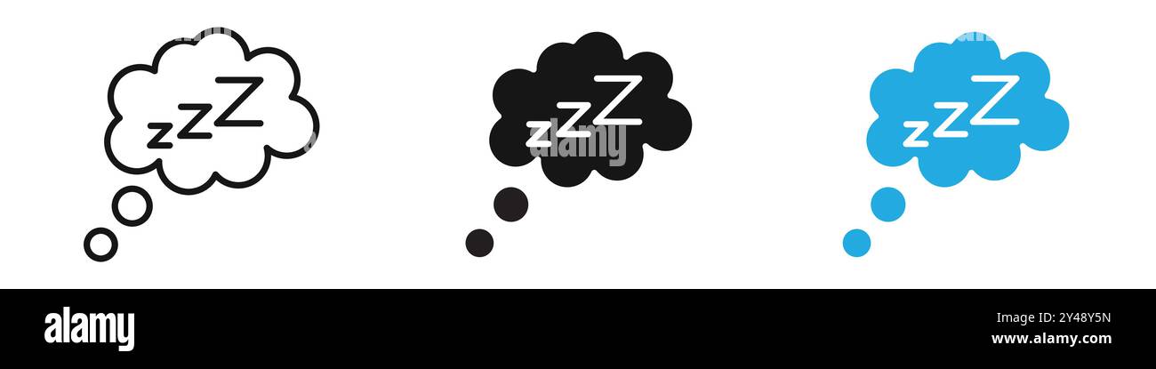 Zzz icon vector line logo mark or symbol set collection outline style ...