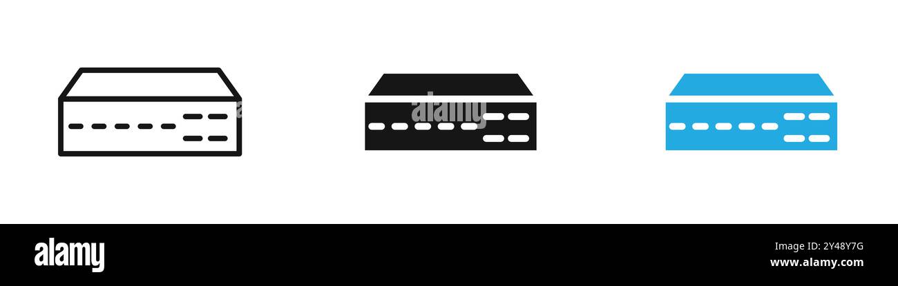 Network switch icon vector line logo mark or symbol set collection ...