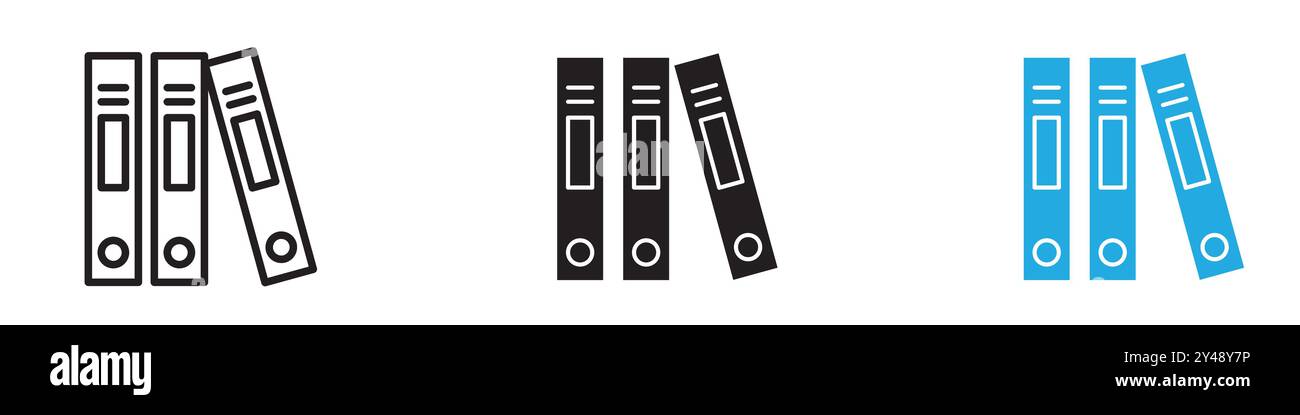 Binder icon vector line logo mark or symbol set collection outline ...