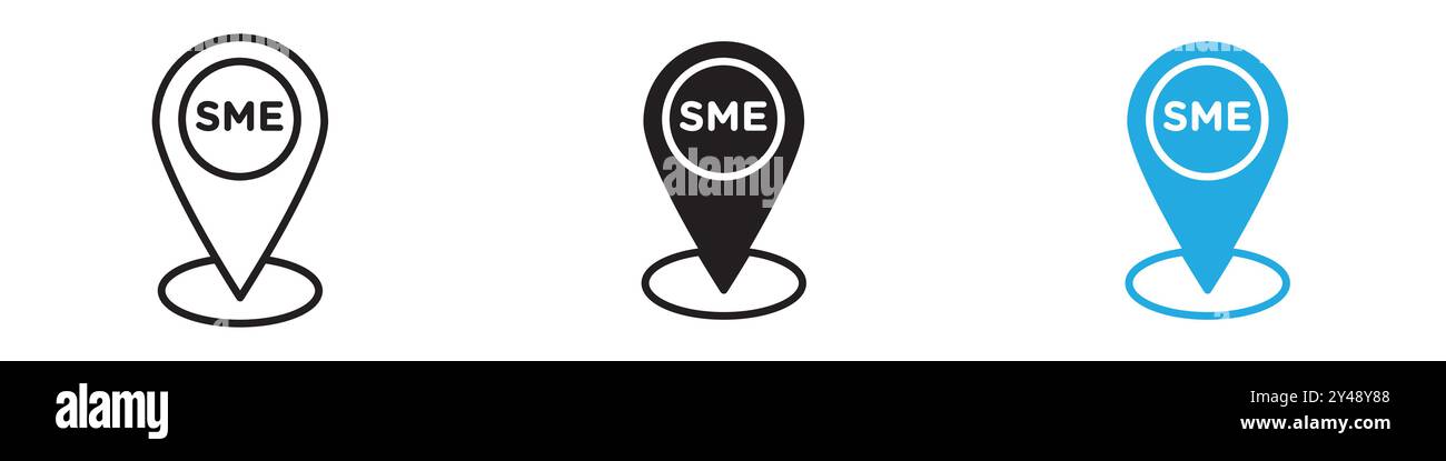 SME icon vector line logo mark or symbol set collection outline style ...