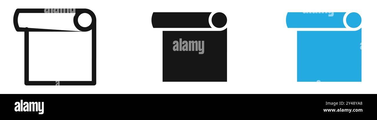 Construction film roll icon vector line logo mark or symbol set ...