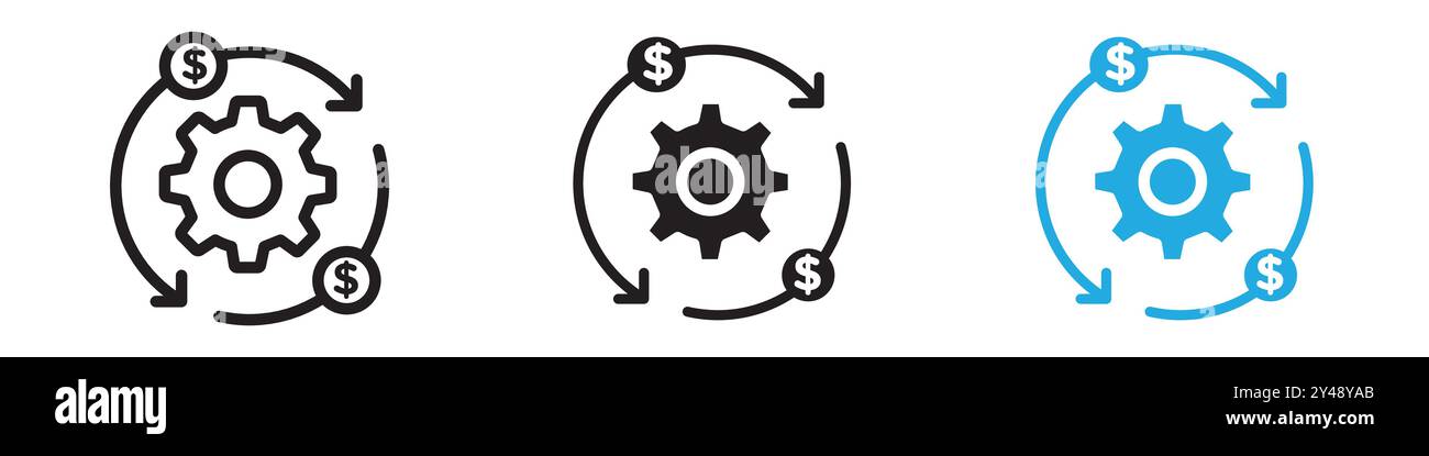 Costs optimization Icon vector line logo mark or symbol set collection ...