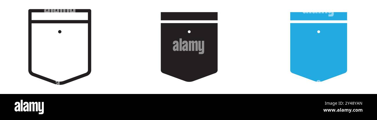 Pocket icon vector line logo mark or symbol set collection outline ...