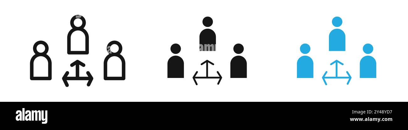 Third party icon vector line logo mark or symbol set collection outline ...