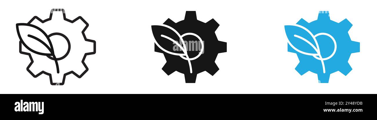 Eco industry icon vector line logo mark or symbol set collection ...