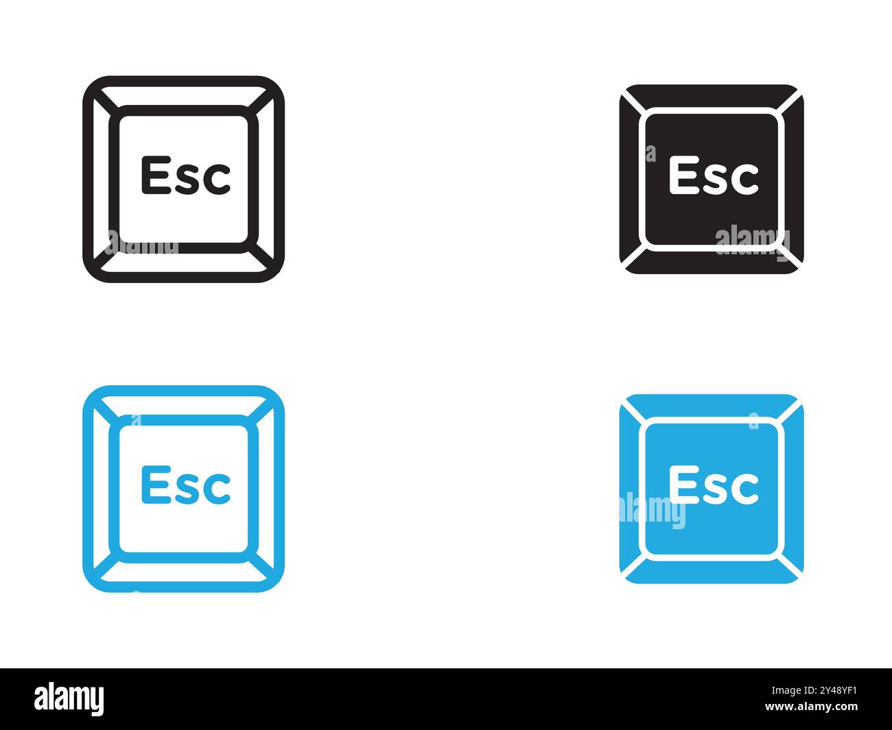 Esc icon vector line logo mark or symbol set collection outline style ...