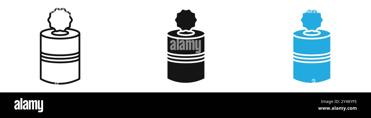 Tin can icon vector line logo mark or symbol set collection outline ...