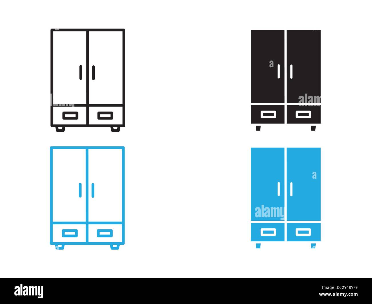 Wardrobe icon vector line logo mark or symbol set collection outline ...