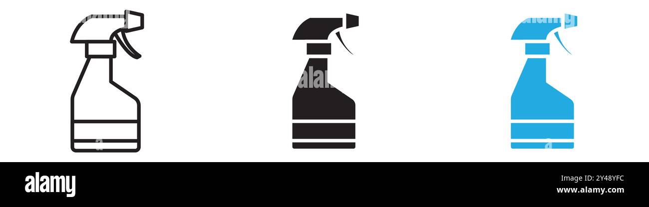 Spray bottle icon vector line logo mark or symbol set collection ...