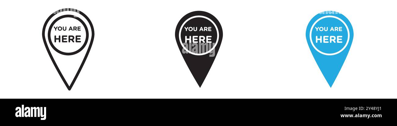 You are Here Pointer Icon vector line logo mark or symbol set collection outline style Stock ...
