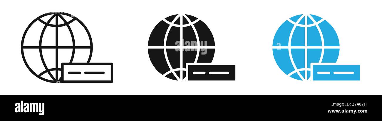 Web server icon vector line logo mark or symbol set collection outline ...