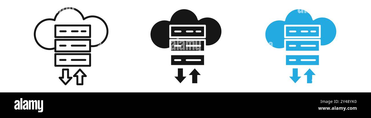 Hosting icon vector line logo mark or symbol set collection outline style Stock Vector Image ...