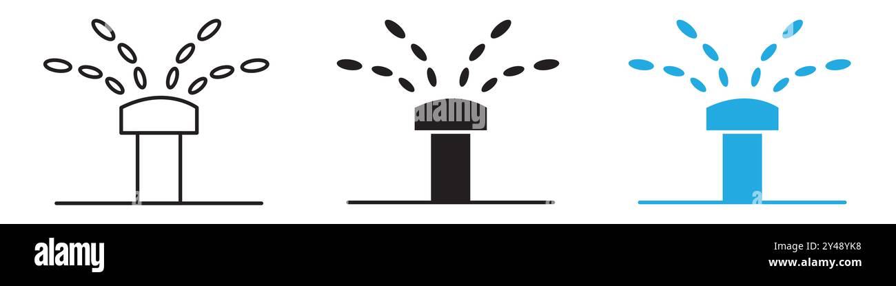 Irrigation icon vector line logo mark or symbol set collection outline ...