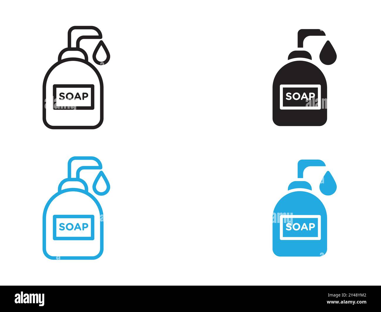 Liquid soap bottle icon vector line logo mark or symbol set collection ...