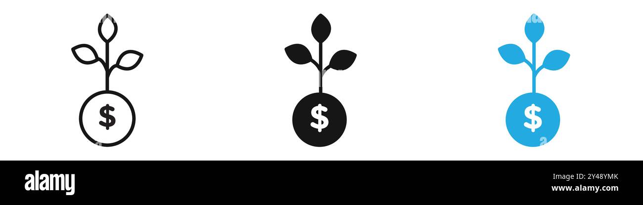 Yield icon vector line logo mark or symbol set collection outline style ...