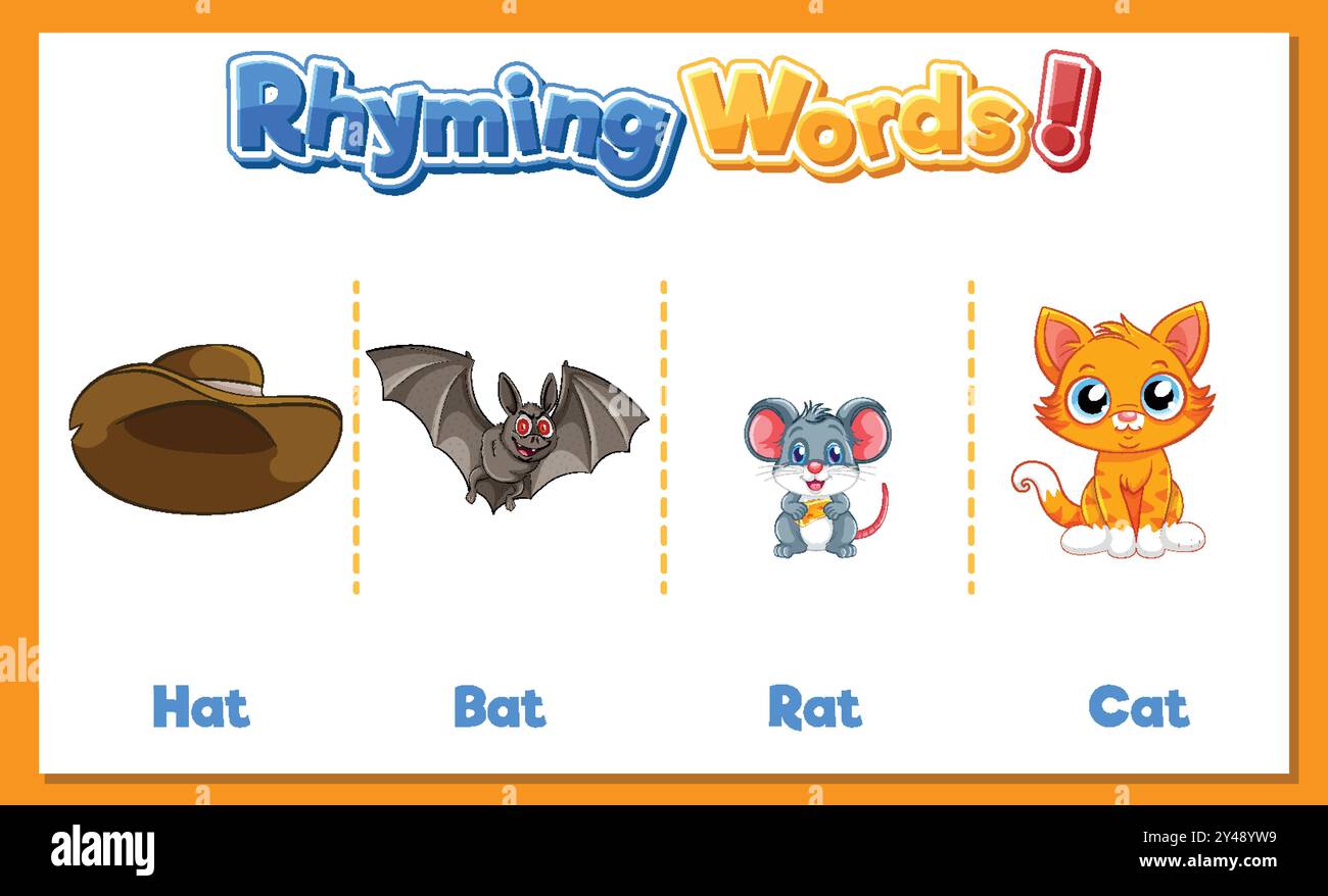 Illustration of rhyming words with images Stock Vector Image & Art - Alamy
