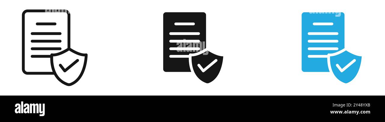 Permit icon vector line logo mark or symbol set collection outline ...