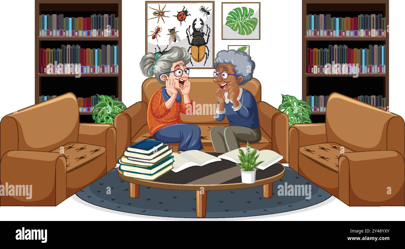 Cozy library Stock Vector Images - Alamy