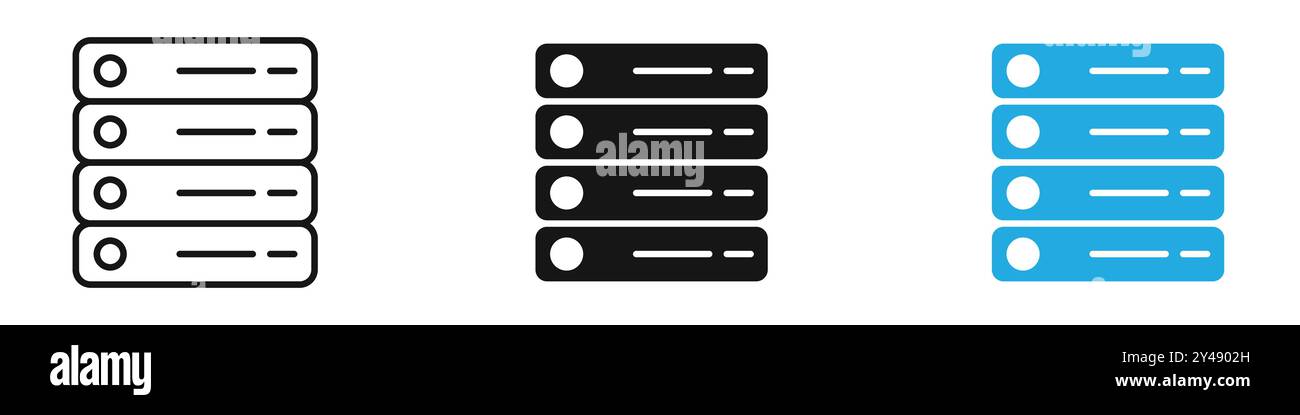 Server rack icon vector line logo mark or symbol set collection outline style Stock Vector Image ...