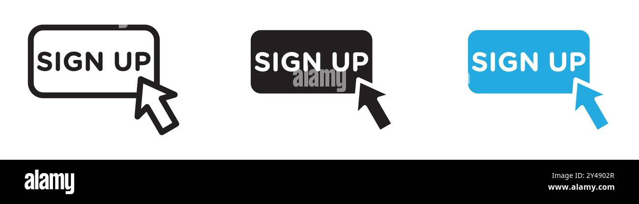 Signup icon vector line logo mark or symbol set collection outline ...