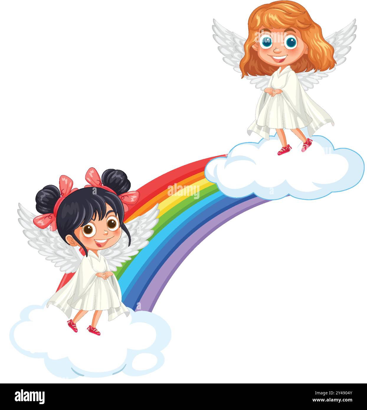 Two angels sky Stock Vector Images - Alamy