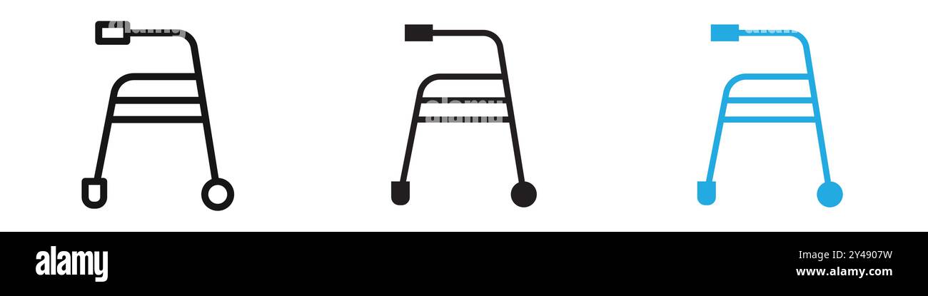 Walker icon vector line logo mark or symbol set collection outline ...