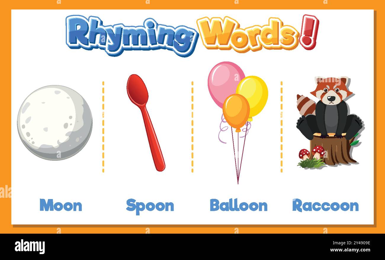 Illustration of rhyming words with images Stock Vector Image & Art - Alamy