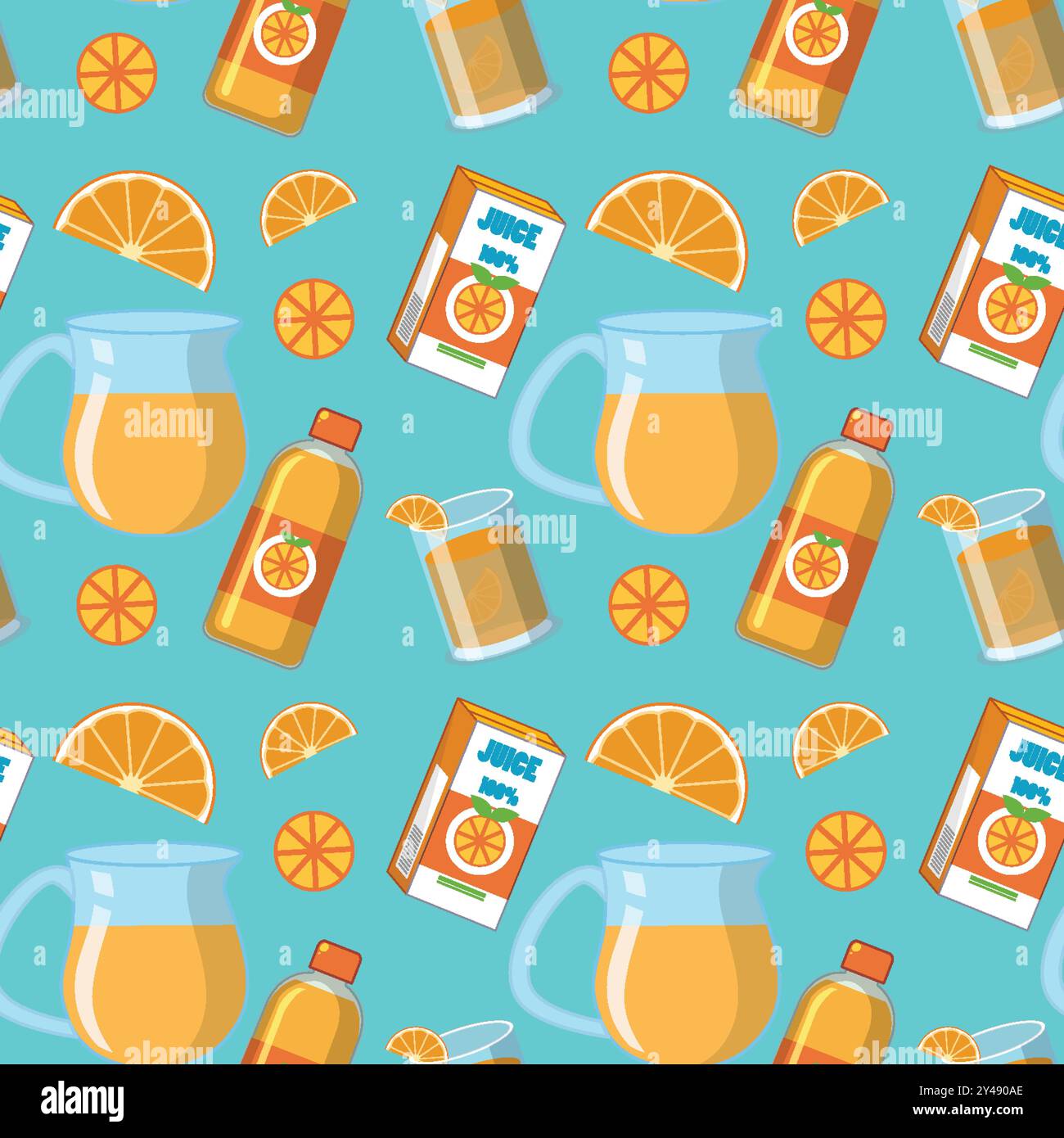 Colorful orange juice themed vector illustration Stock Vector Image ...