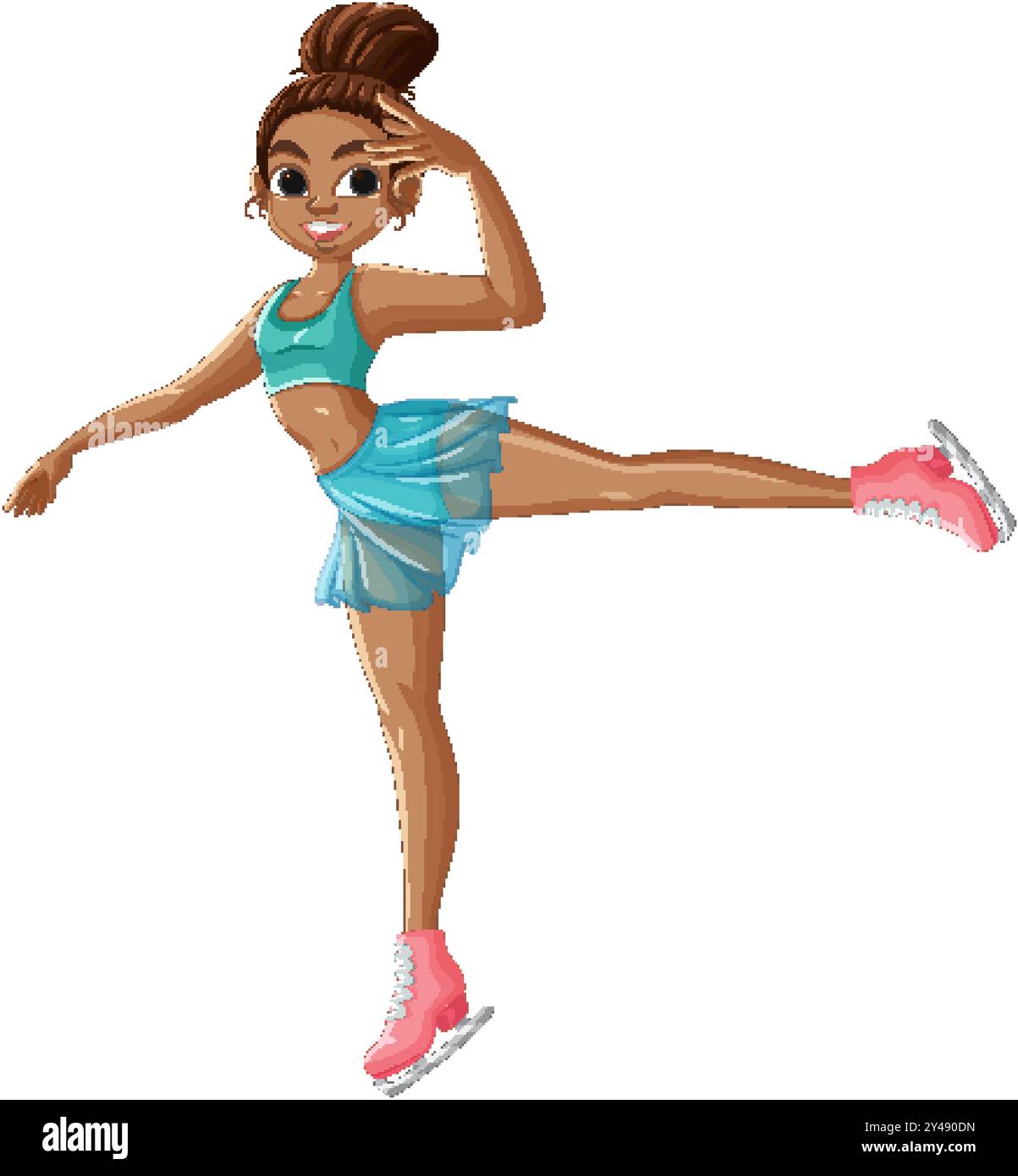 Girl performing an ice skating pose Stock Vector Image & Art - Alamy