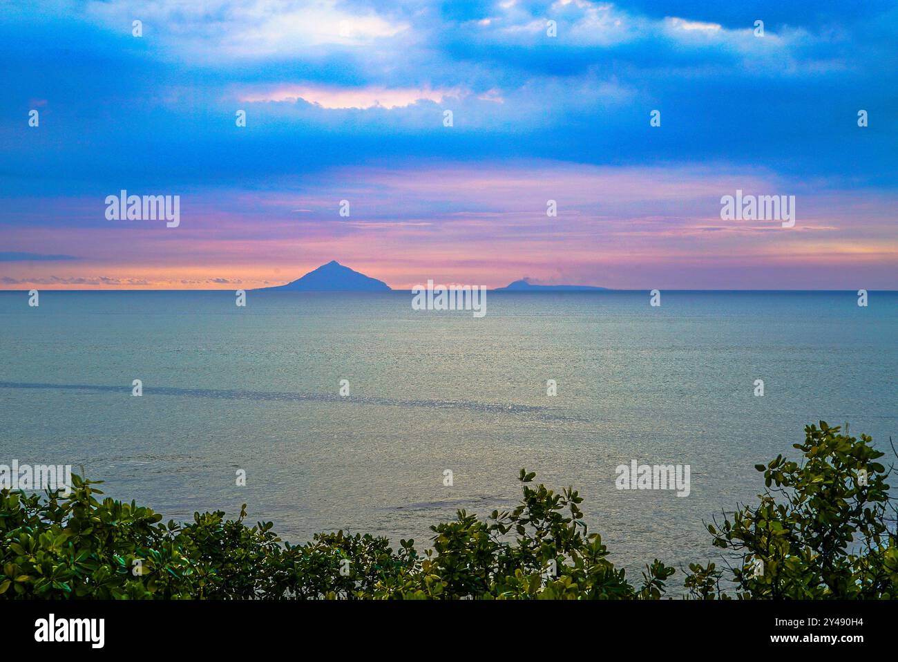 Sunset at anyer beach, Banten, Indonesia Stock Photo - Alamy