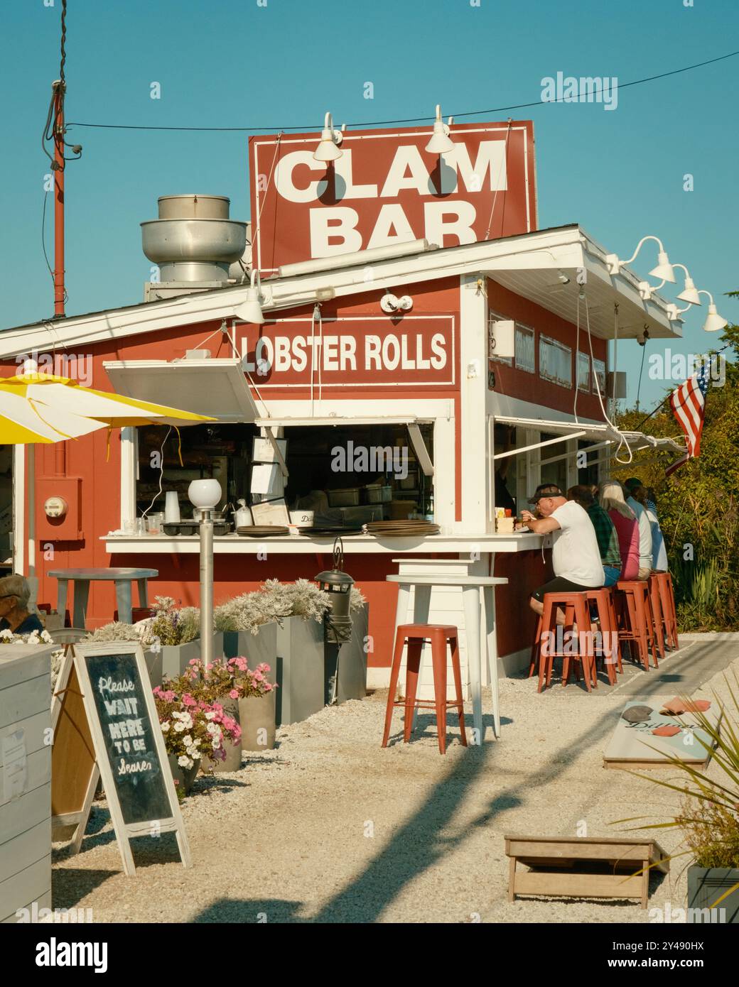 Clam Bar at Napeague vintage sign, Amagansett, New York Stock Photo - Alamy