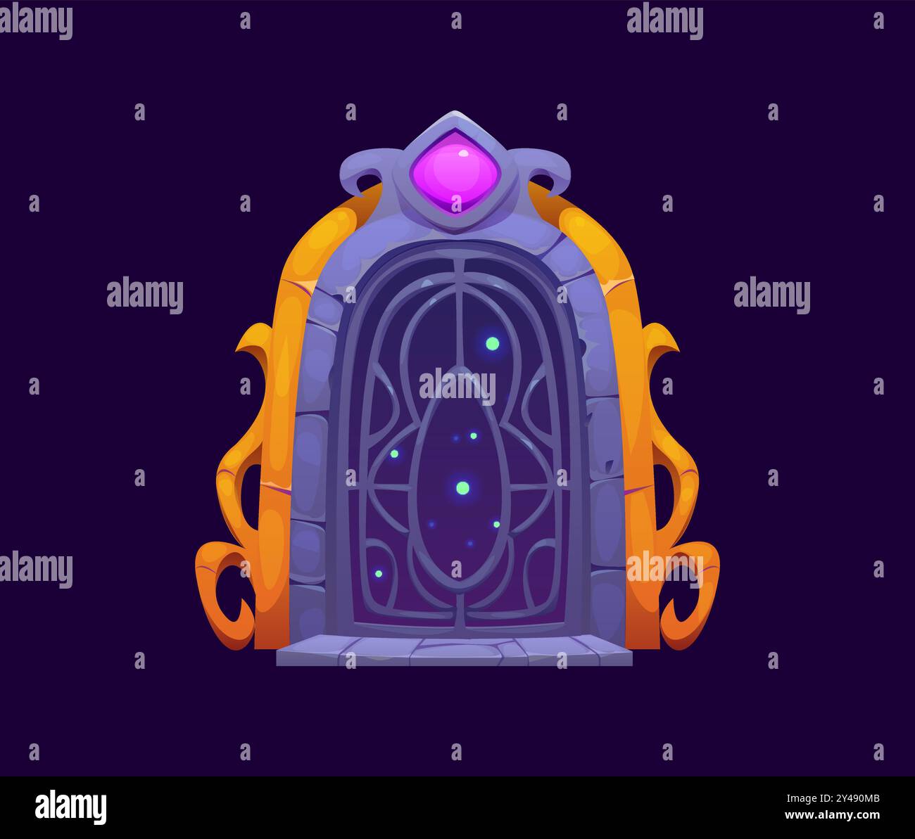Magic door or fantasy portal gate for game asset of mystery witchcraft ...