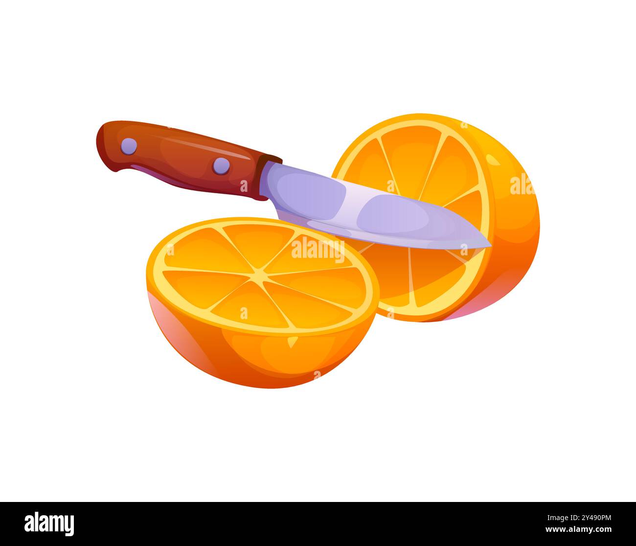 Two halves ripe orange Stock Vector Images - Alamy