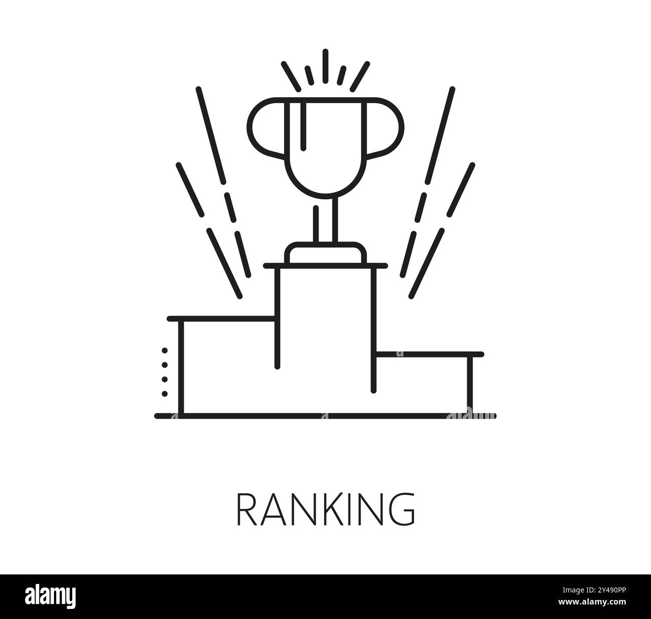 Business data analytics, ranking thin line icon. Finance report ...