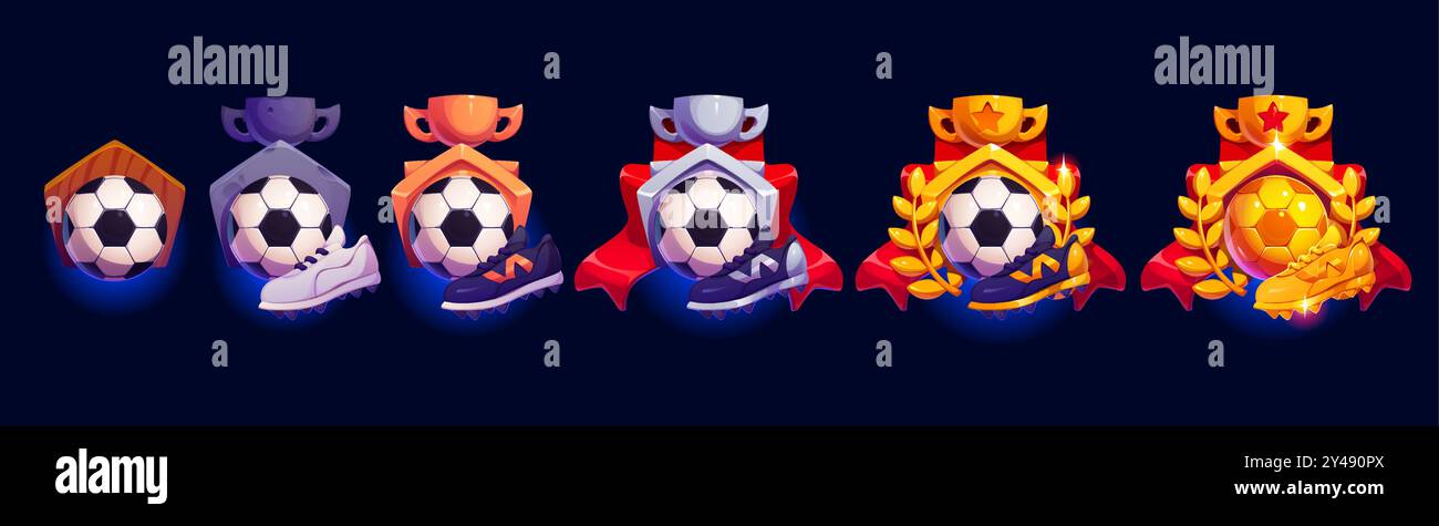 European football soccer game rank award, sport badges evolution from ...