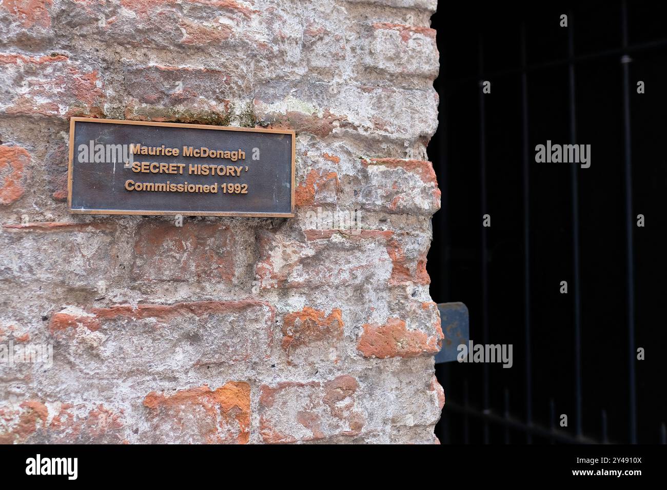 Bronze plaque at Maurice McDonagh's Secret History sculpture on the ...