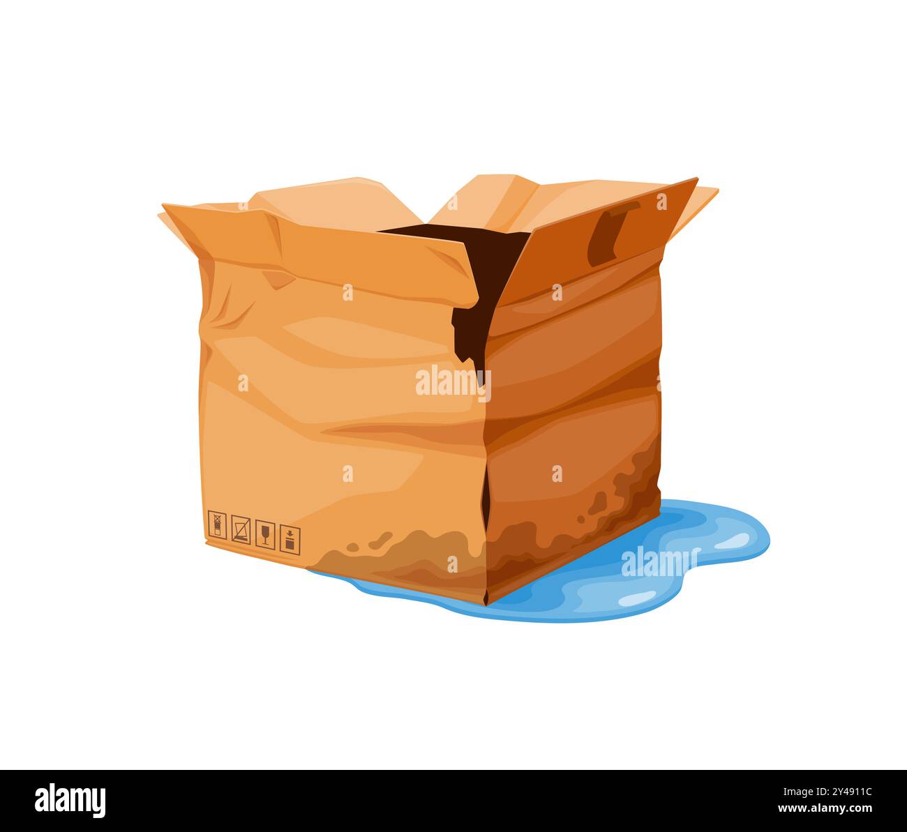 Cardboard box partially open Stock Vector Images - Alamy